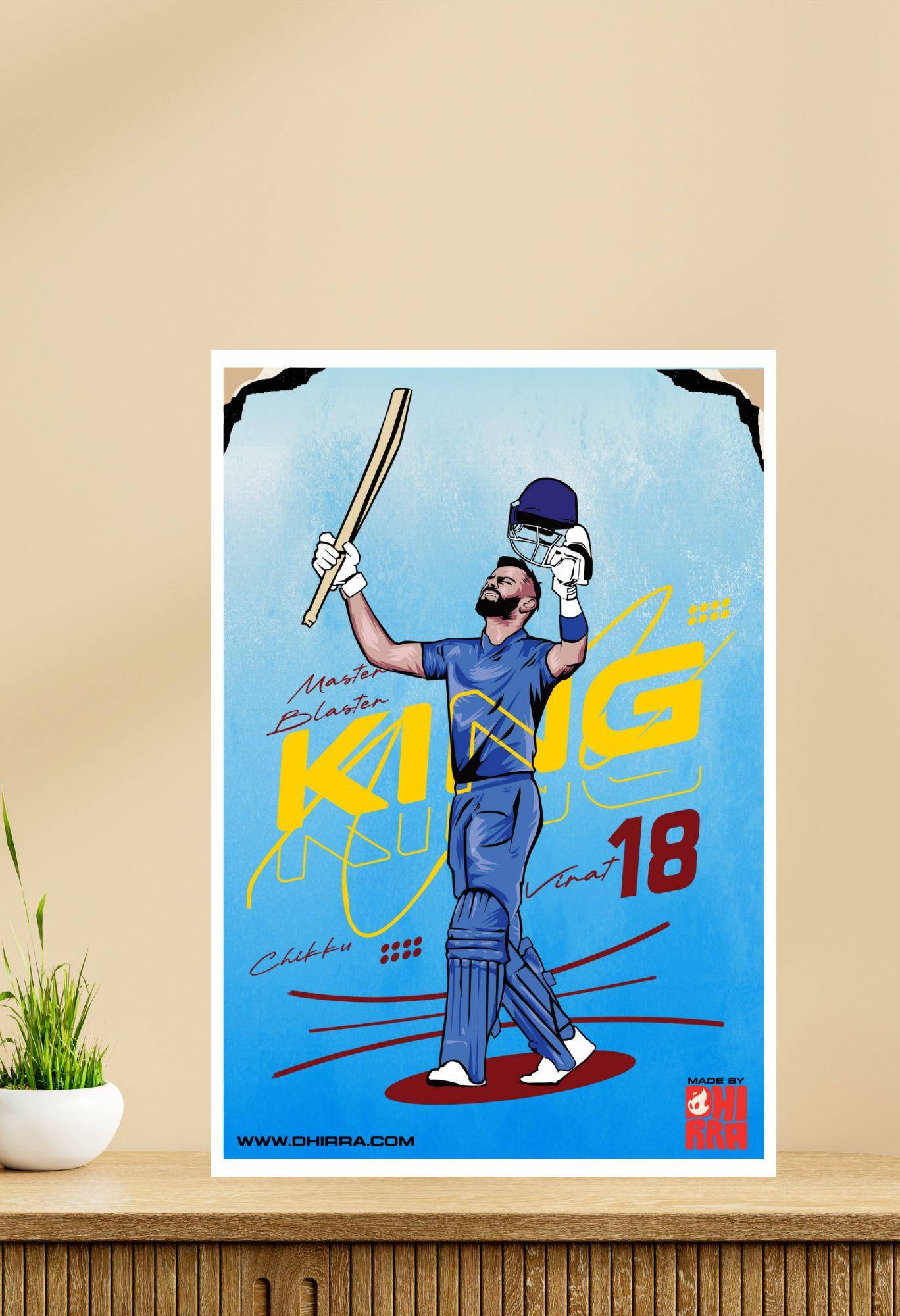King Kohli - A3 Wall Poster