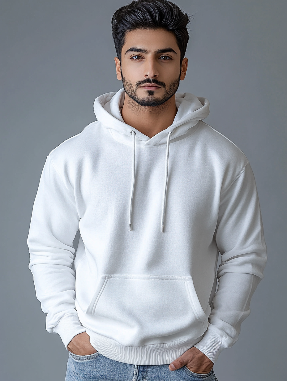 Solid Hoodie - White | White Hoodie - Dhirra